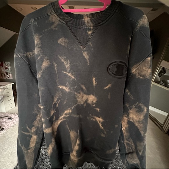 Champion | Sweaters | Custom Bleach Dye Champion Crew Neck | Poshmark